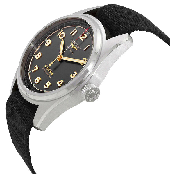 Longines Spirit Automatic COSC Titanium Gray Dial Black Nylon Strap Me