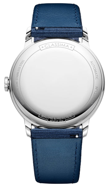 Baume & Mercier Classima Automatic Stainless Steel Gray Dial Blue Canv