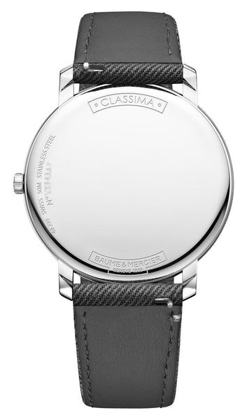 Baume & Mercier Classima Stainless Steel Silver Dial Gray Fabric Inter