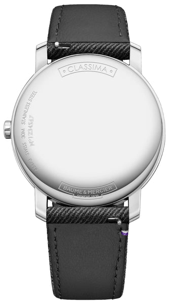 Baume & Mercier Classima Stainless Steel Violet Dial Gray Fabric Inter