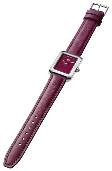 Baume & Mercier Hampton Stainless Steel Burgundy Dial Burgundy Leather