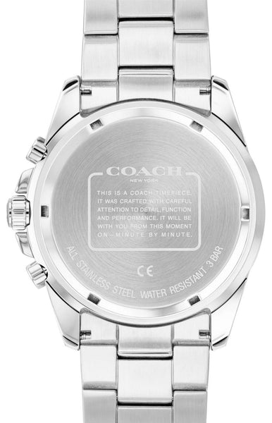 Coach Kent Chronograph Black/Green Dial Date Stainless Steel Mens Watc