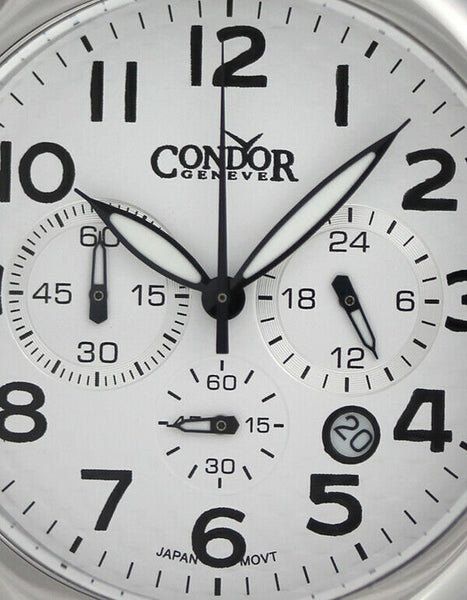 Condor Classic Chrono SS Men's Watch Date White Dial