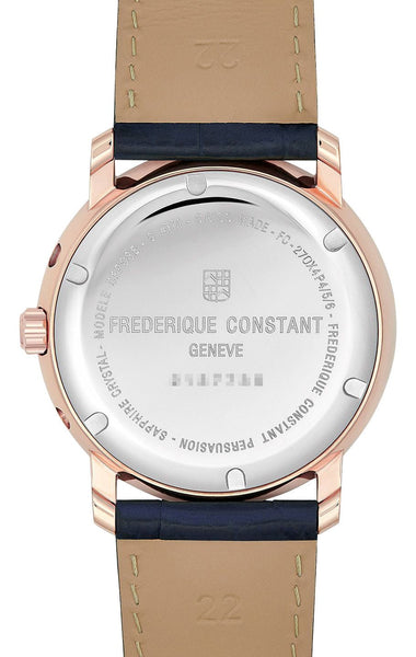 Frederique Constant Classics Index Business Timer Rose Gold Plated Blu
