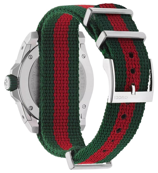 Gucci Dive Stainless Steel Green Dial Green/Red Nylon NATO Strap Date