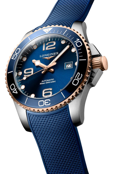Longines HydroConquest Automatic Stainless Steel & Rose Gold PVD Blue