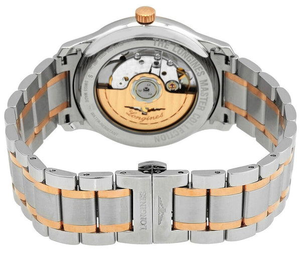 Longines Master Collection Automatic 18k Rose Gold and Steel White Dia