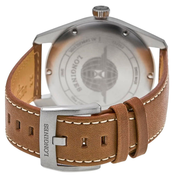 Longines Spirit Automatic COSC Stainless Steel Silver Dial Brown Leath