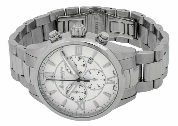 Montegrappa Fortuna Chronograph Date White Dial Stainless Steel Quartz