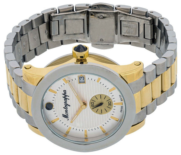 Montegrappa Nerouno White Dial Date Two Tone Stainless Steel Quartz Wo
