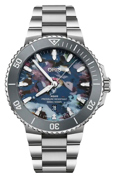 Oris Aquis Date Upcycle Automatic Stainless Steel Multicolored Dial Di
