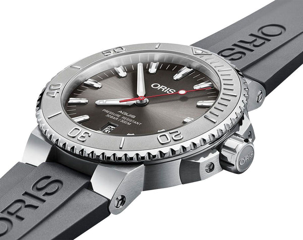 Oris Aquis Relief Automatic Stainless Steel Gray Dial Gray Rubber Stra