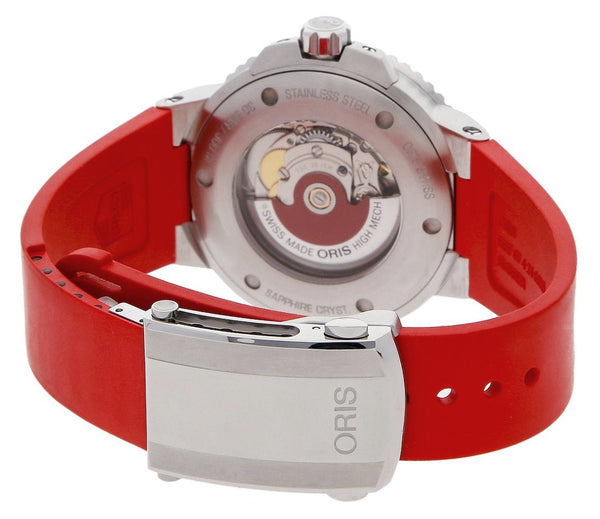 Oris Aquis Relief Automatic Stainless Steel Gray Dial Red Rubber Strap