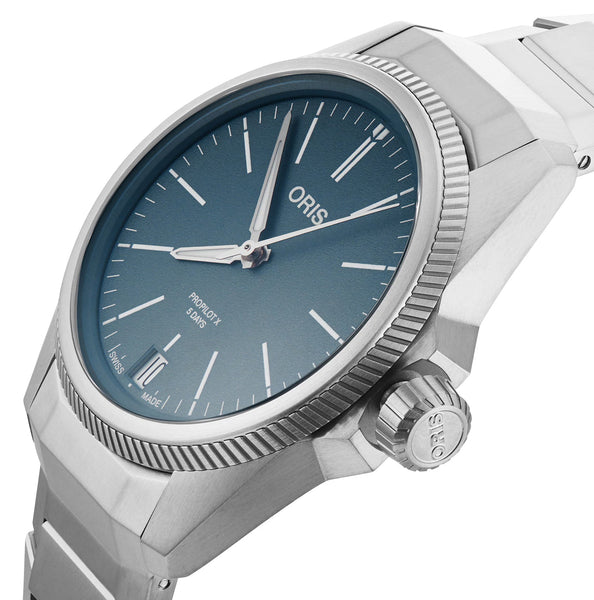 Oris ProPilot X Calibre 400 Automatic Titanium Blue Dial Date Mens Wat