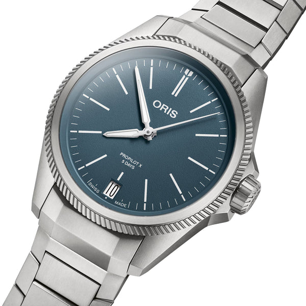 Oris ProPilot X Calibre 400 Automatic Titanium Blue Dial Date Mens Wat