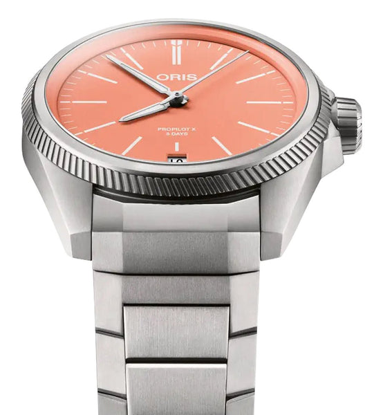Oris ProPilot X Calibre 400 Automatic Titanium Pink Dial Date Mens Wat