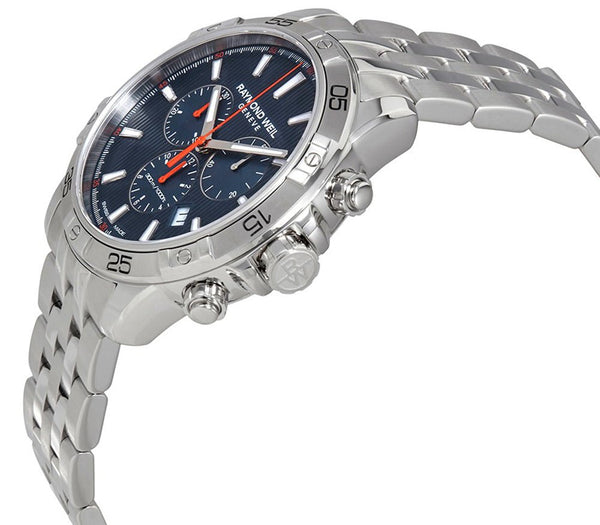 Raymond Weil Tango Steel Quartz Chronograph Blue Patterned Dial Calend
