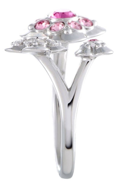 Swarovski Cherie Rhodium Plated Pink & Clear Crystals Open Shank Women