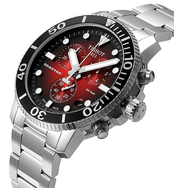 Tissot T-Sport Seastar 1000 Chronograph Stainless Steel Red Dial Date